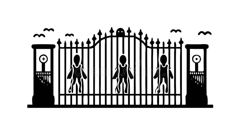 Gate with People, Crowd Control, Event Entry, Security, Vector Design ...