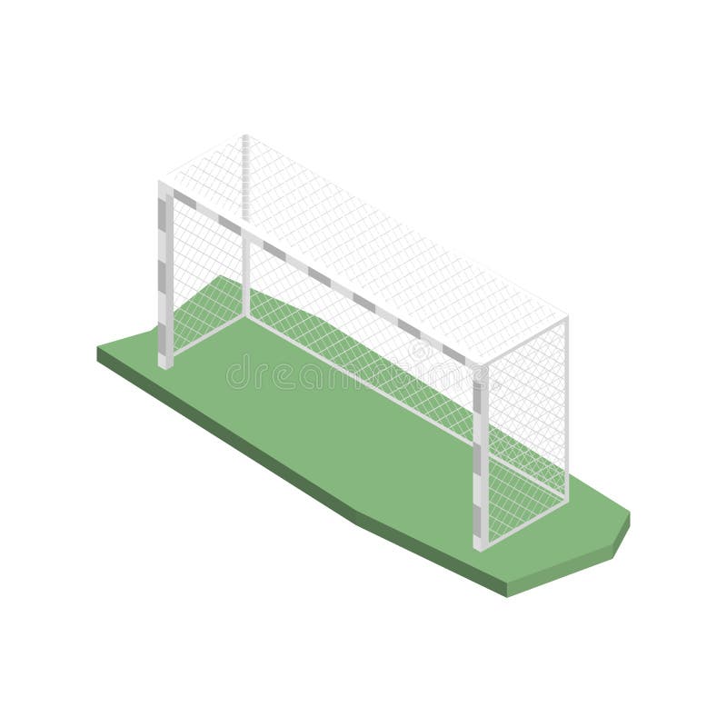 Gate for Playing Soccer in Isometric, Vector Illustration. Stock Vector ...