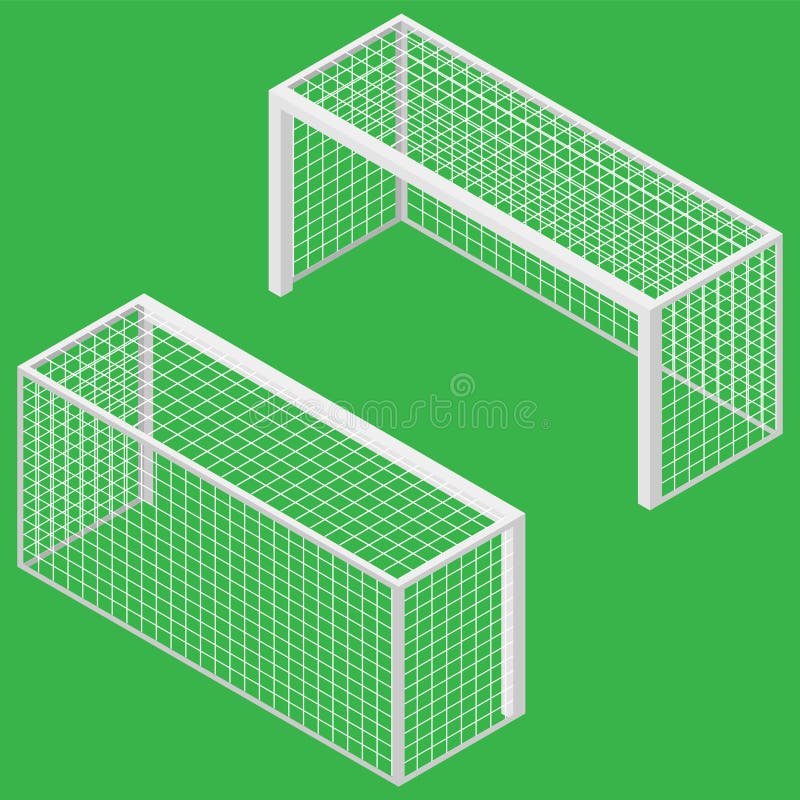 Gate for Playing Soccer in Isometric. Vector Illustration Stock ...