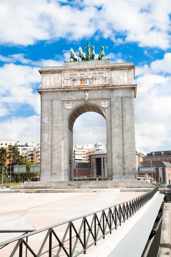 Gate Puerta De Moncloa, Madrid, Spain Stock Image - Image of ...