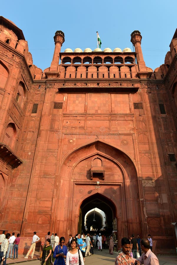 Red Fort in Old Delhi, India Stock Photo - Image of architecture, islam ...