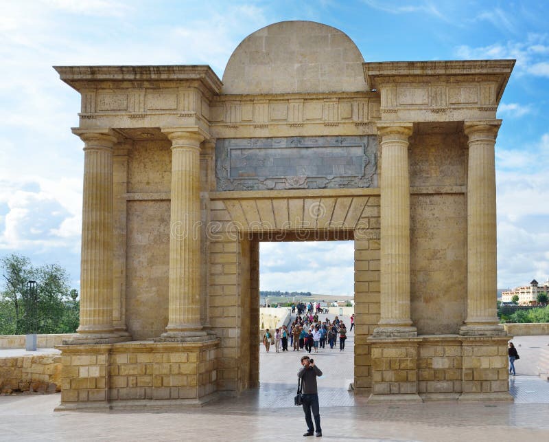 Gate of the Roman Bridge in Cordoba Editorial Stock Image - Image of ...