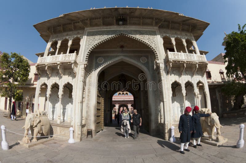 Gate in the Royal Palace, Jaipur, Rajasthan, India Editorial Image ...