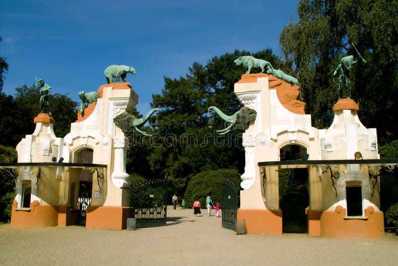 Gate with sculptures stock image. Image of horizontal - 23060713