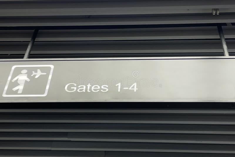 Gate Sign at the Airport in the Terminal, Boarding Gate Indicator Stock ...
