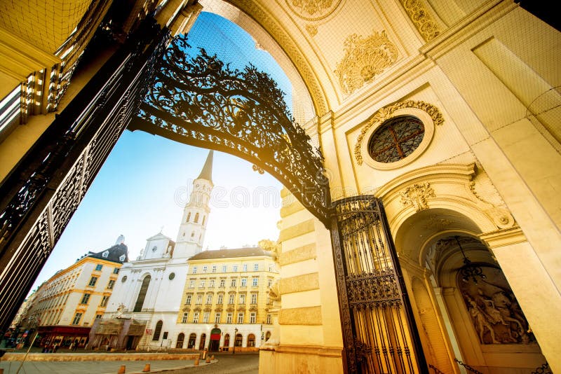 Gate of St. Michael Wing in Vienna Stock Image - Image of destination ...