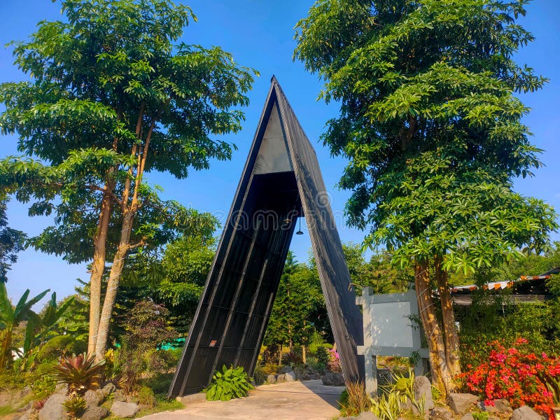 The Gate with the Steep Triangular Roof is Very Interesting. Stock ...