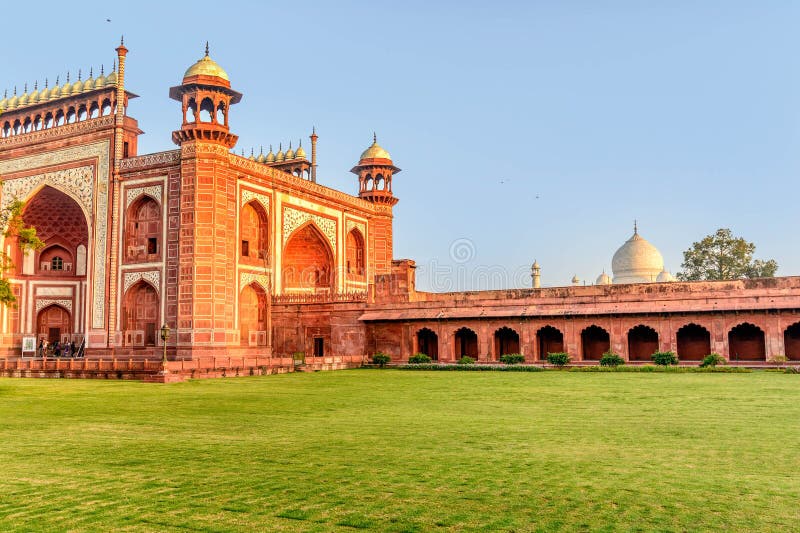 Gate in Taj Mahal, India stock photo. Image of moon, fort - 55152760