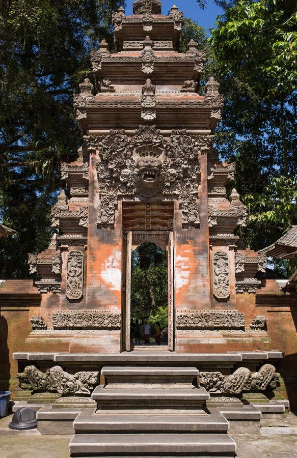 Relief On A Gate Of Bali, Indonesia Stock Photo - Image of plumeria ...
