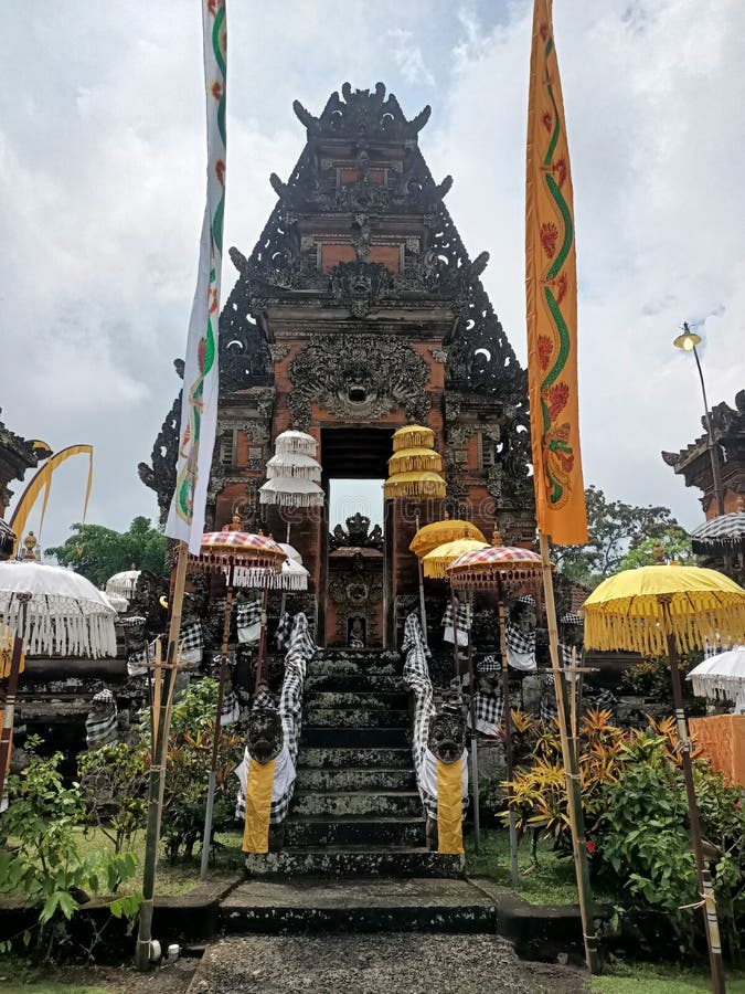 The Gate during the Temple Rituals in Tabanan City Stock Photo - Image ...