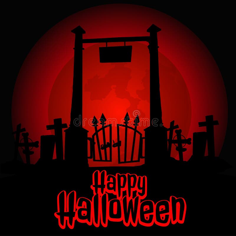 Gate To Cemetery Dark Red Background Stock Illustrations – 7 Gate To ...