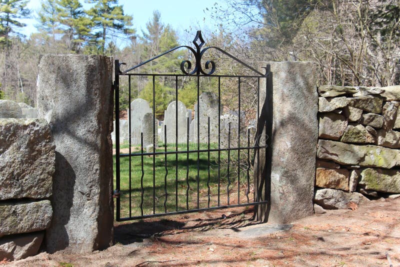 Ornate Fence Post In Old Cemetery Stock Photo - Image of gate, cemetery ...