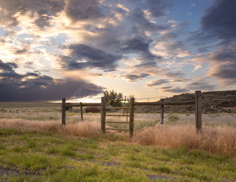 Gate To Corral at Lakeview Ranch Stock Image - Image of site, ranch ...