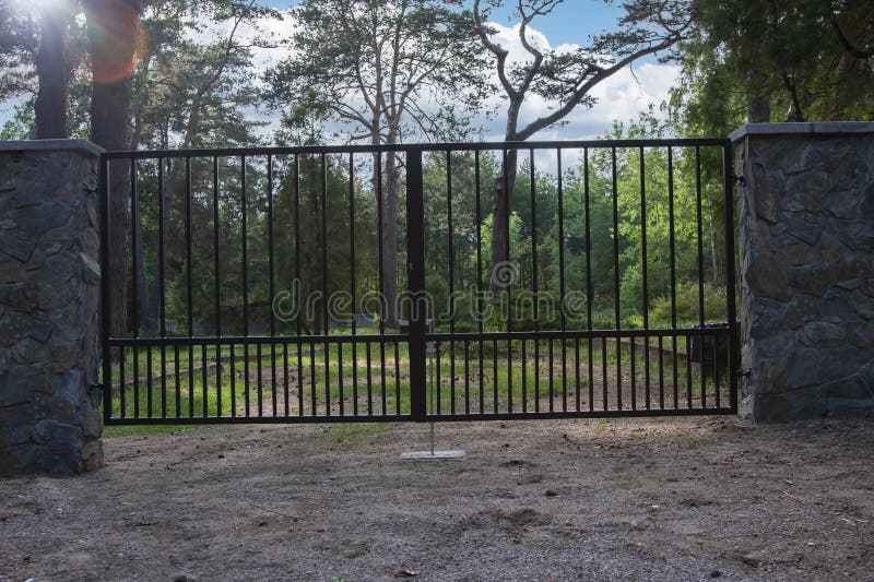 Gate To the Forest, Closed Forest Area Stock Image - Image of trees ...