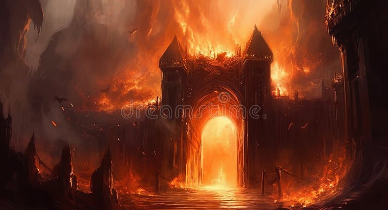 Gate To Hell. Generative AI Stock Illustration - Illustration of ...