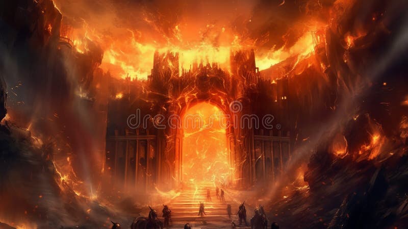 Gate To Hell. Generative AI Stock Illustration - Illustration of life ...