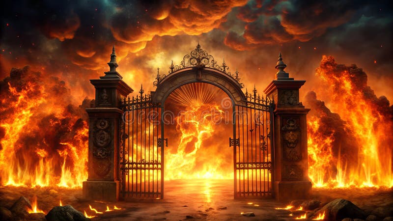 Gate To Hell. the Passage To the Realm of the Dead Stock Illustration ...