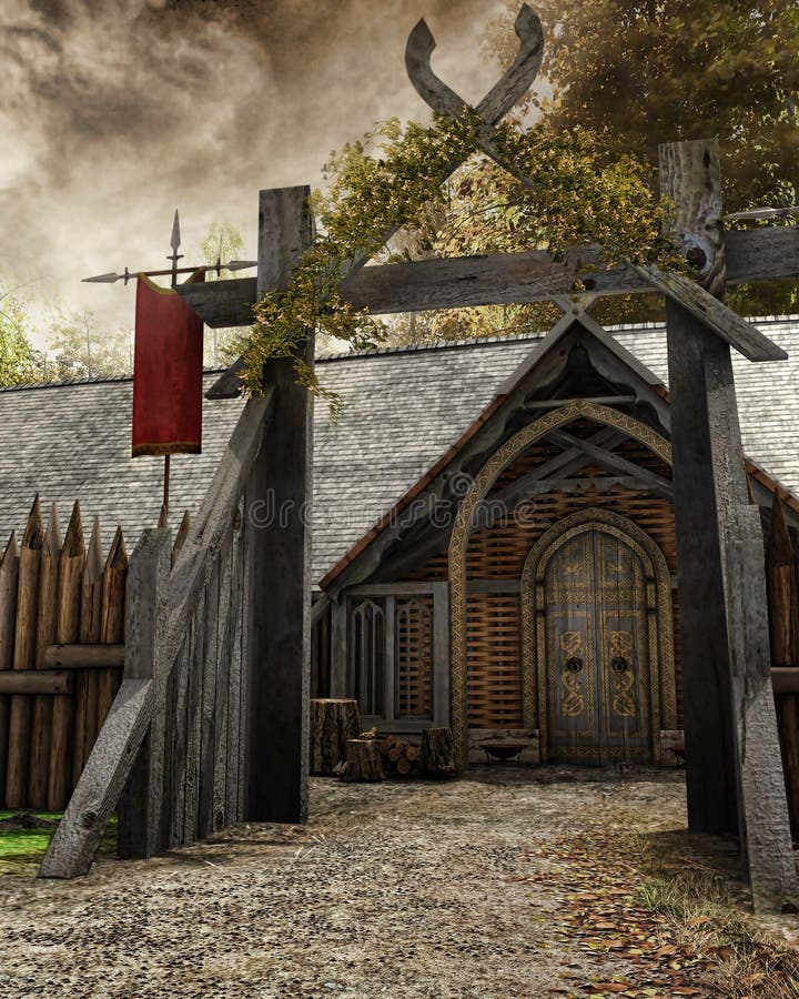 Medieval Village Gate Stock Illustrations – 695 Medieval Village Gate ...