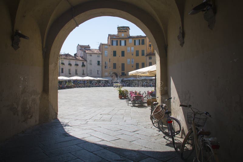 Gate To Piazza Dell Anfiteatro in Lucca Stock Photo - Image of city ...