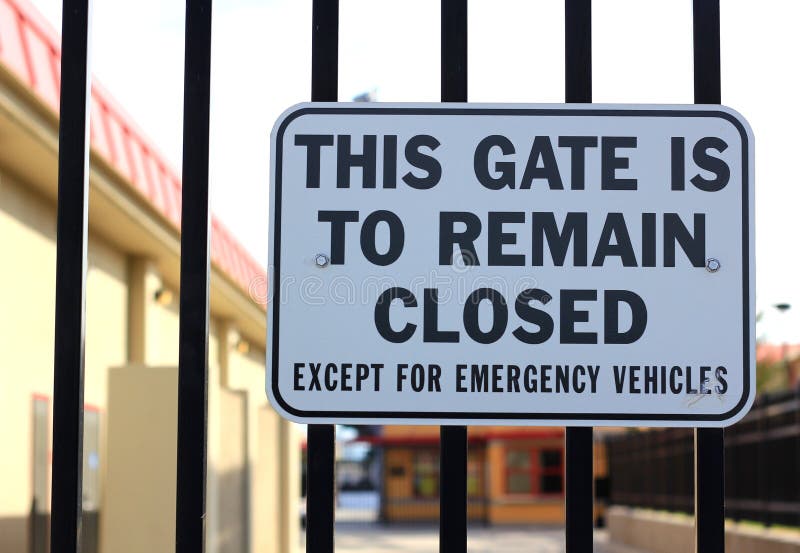 Gate to Remain Closed stock image. Image of exit, excep - 51516359