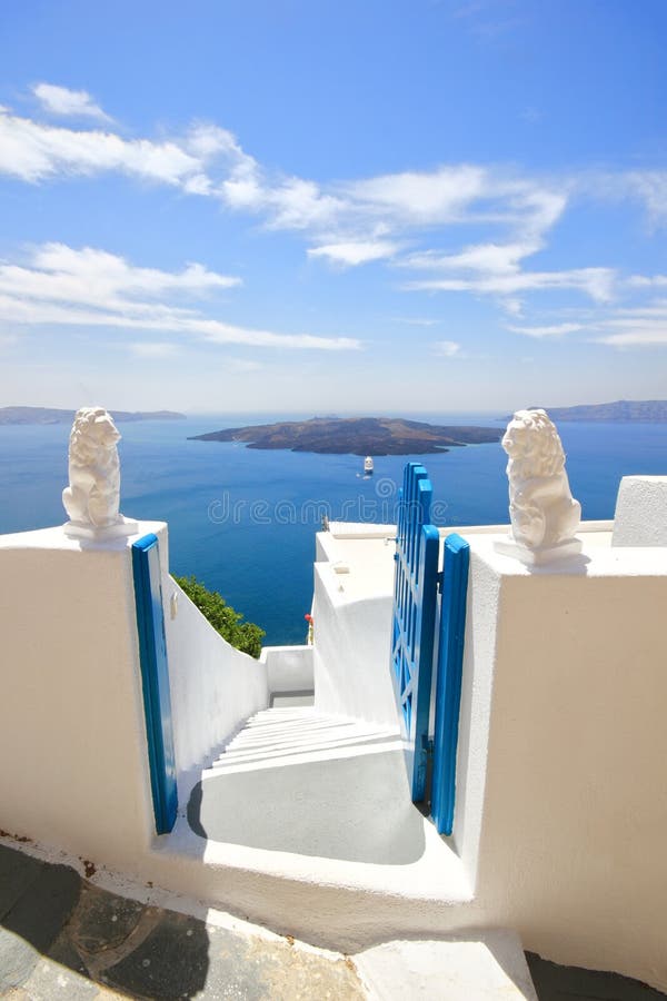 Welcome in Santorini stock image. Image of looking, tropical - 2097097
