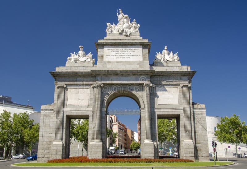 Historic Monument Puerta De Toledo Or Toledos Gate In Madrid. Stock ...