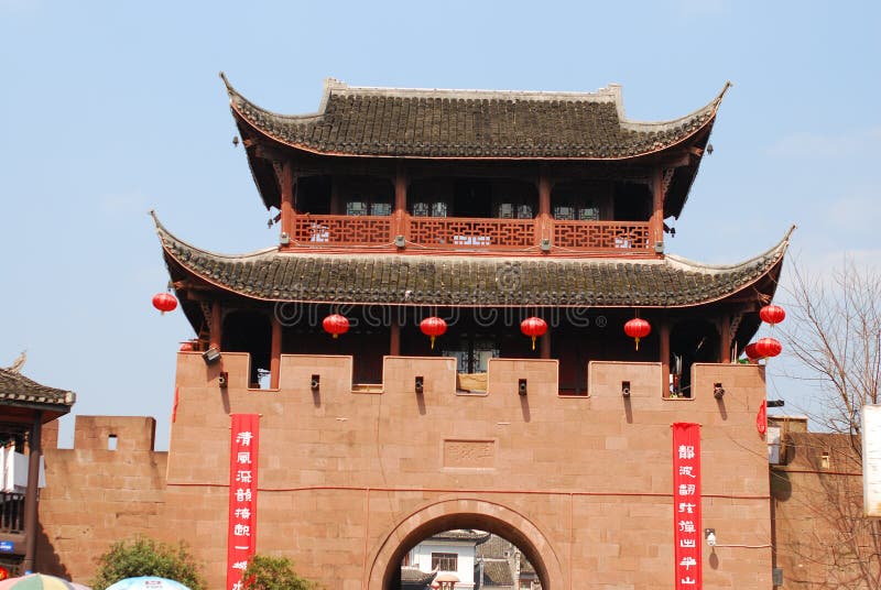 Gate tower stock photo. Image of diaojiaolou, hunan, asia - 29418660