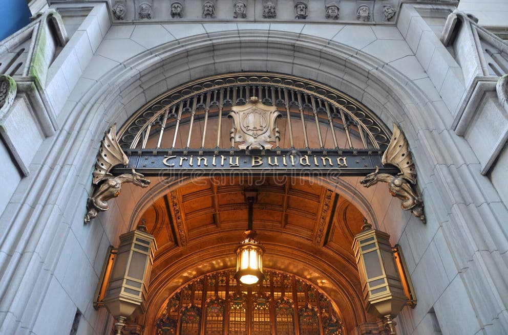 Gate of Trinity Building, Manhattan, NYC Editorial Stock Image - Image ...