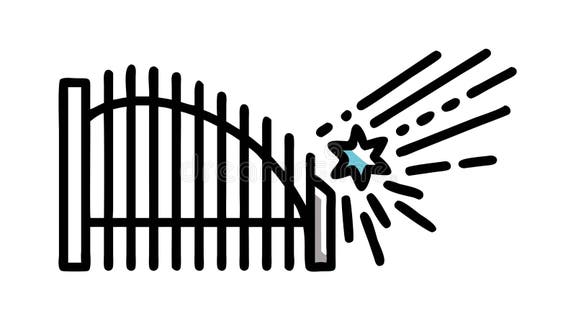 Gate Under Attack Icon, Security Breach Explosion, Vector Design ...