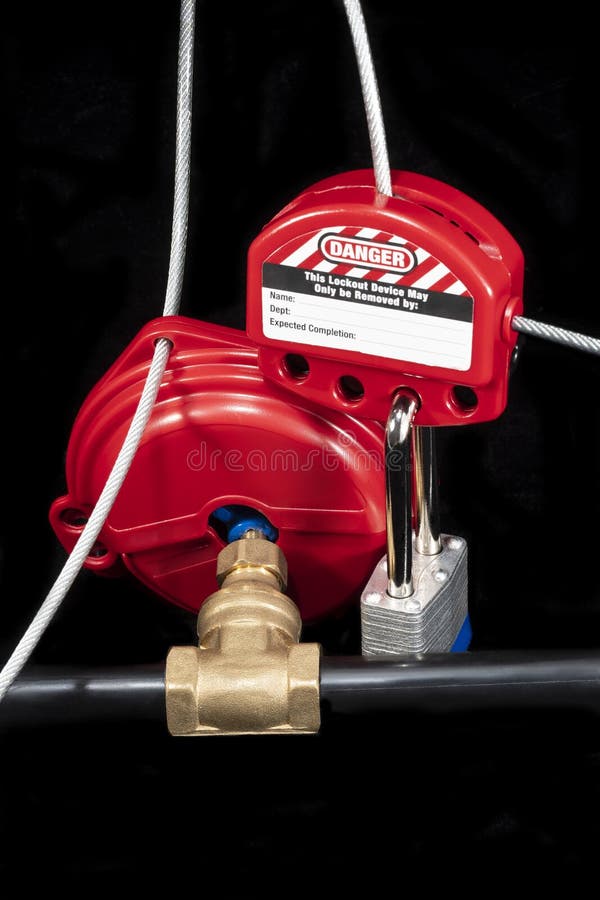 Gate Valve Secured by Donut and Cable Lockout Stock Image - Image of ...