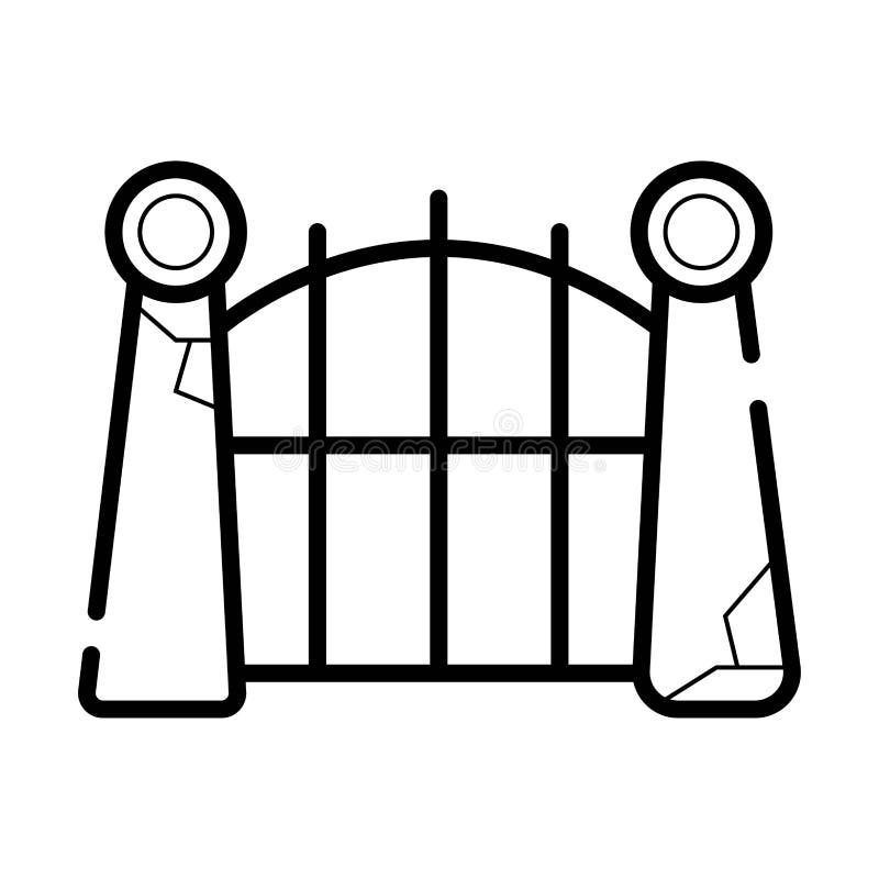 Wrought iron gate stock vector. Illustration of fence - 33279735