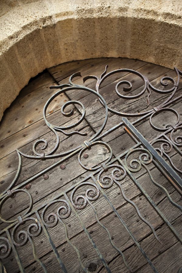 Gate stock photo. Image of wrought, door, wooden, chapel - 50194596