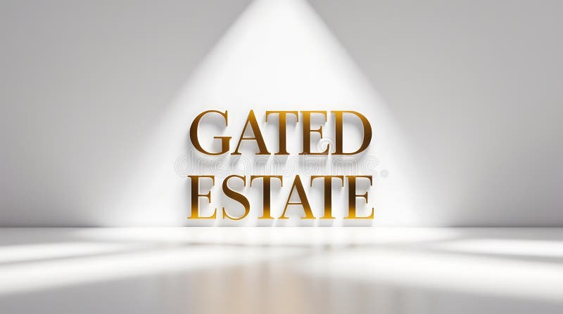Gated Estate Text Design with Dramatic Lighting Effects on a Neutral ...