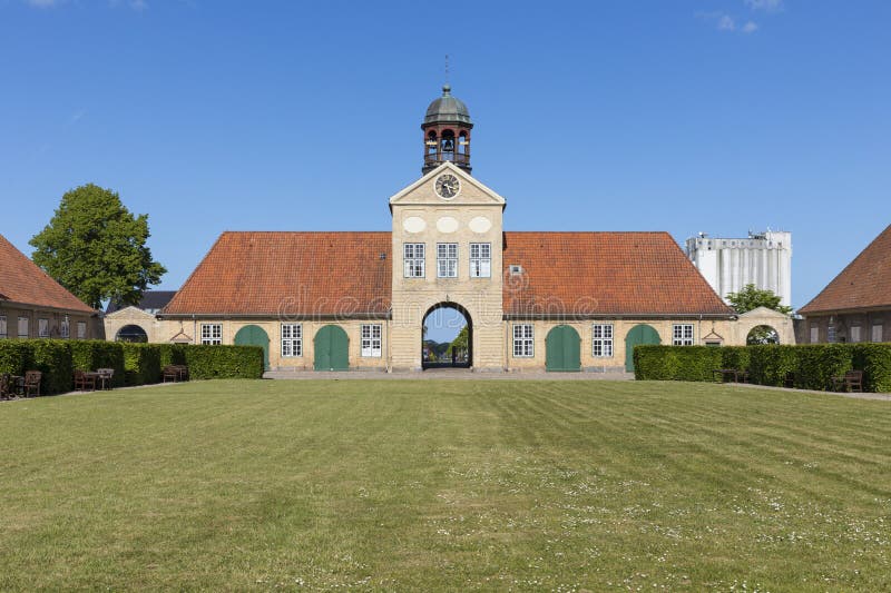 Gatehouse with Clocktower at Augustenborg Palace Stock Photo - Image of ...