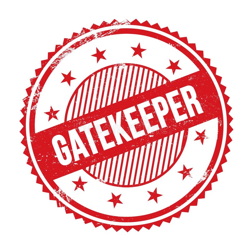 GATEKEEPER Text Written on Red Grungy Round Stamp Stock Illustration ...