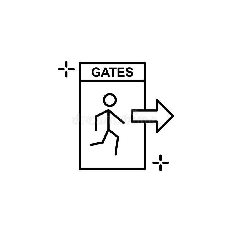 Gates, Airport Icon. Element of Airport Line Color Icon Stock ...