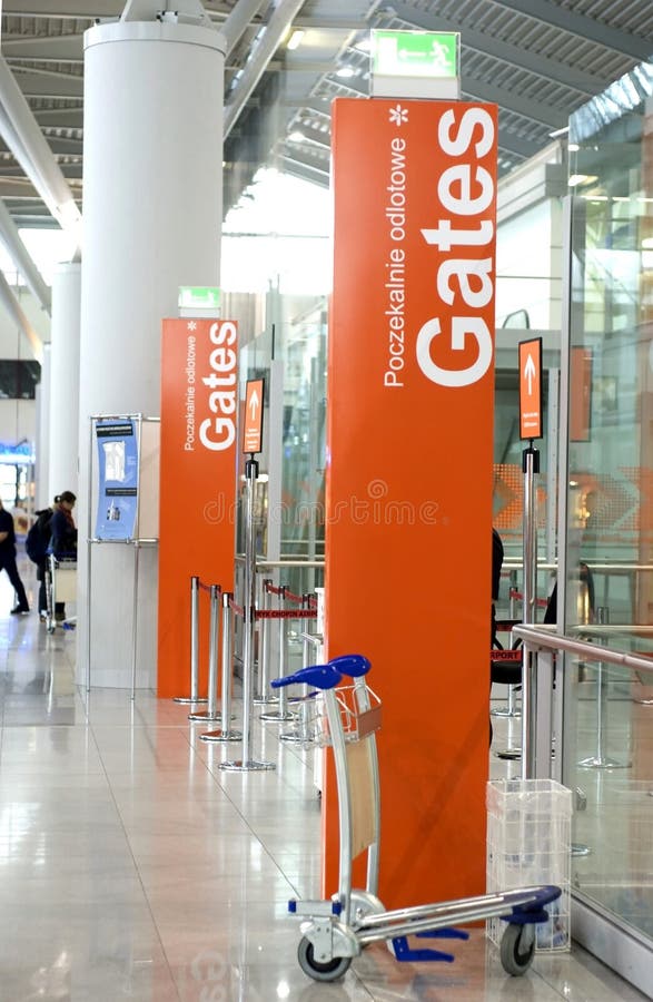 Gates Airport Terminal Warsaw Stock Image - Image of people, transport ...