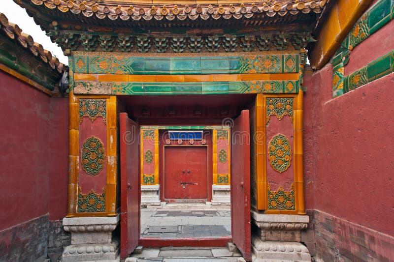 Gates In The Forbidden City, Beijing Stock Photo - Image of open, door ...