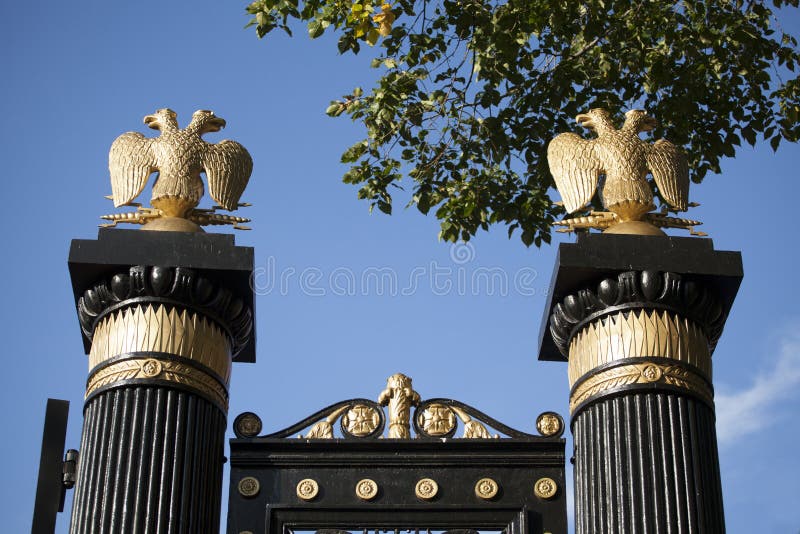 Gates with Golden Double-headed Eagle Stock Image - Image of ethnicity ...