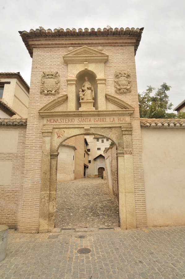 Gates od Alhambra castle stock photo. Image of granada - 270876192