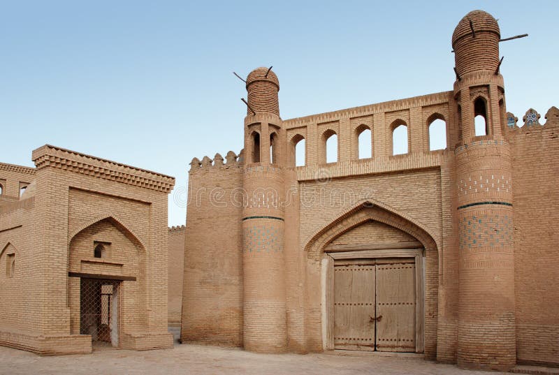 The Gates of the Palace Tash-Hawley Stock Photo - Image of khiva ...