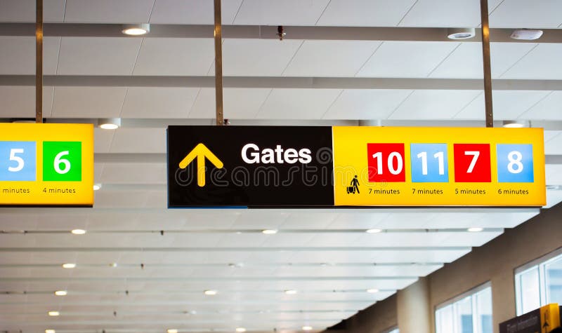 Gates sign at an airport stock photo. Image of luxury - 60180276