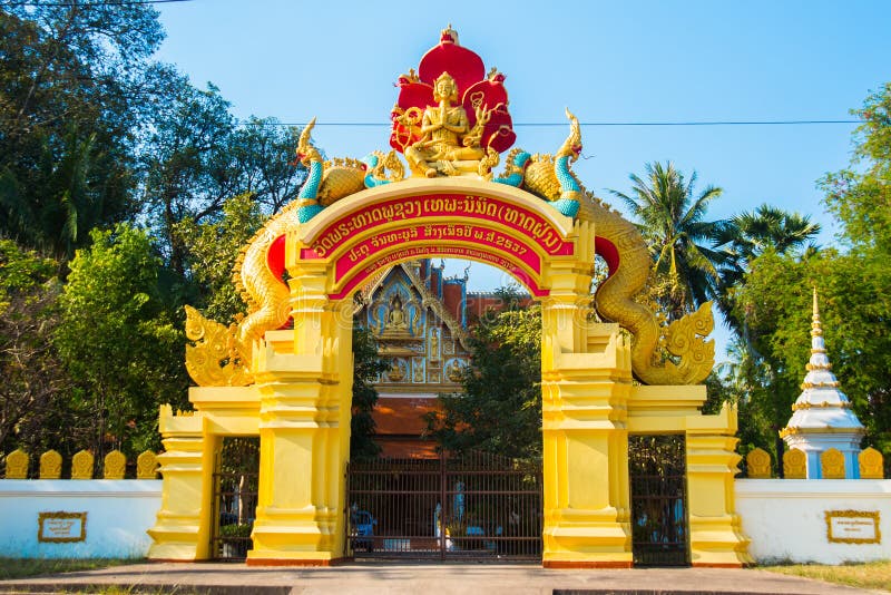 Gates To Buddhist Temple.Luang Prabang.Laos. Stock Photo - Image of ...