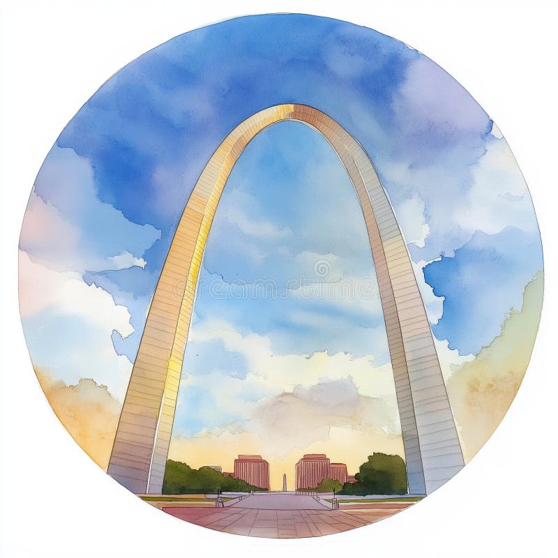 Gateway Arch. Gateway Arch Hand-drawn Comic Illustration. Vector Doodle ...