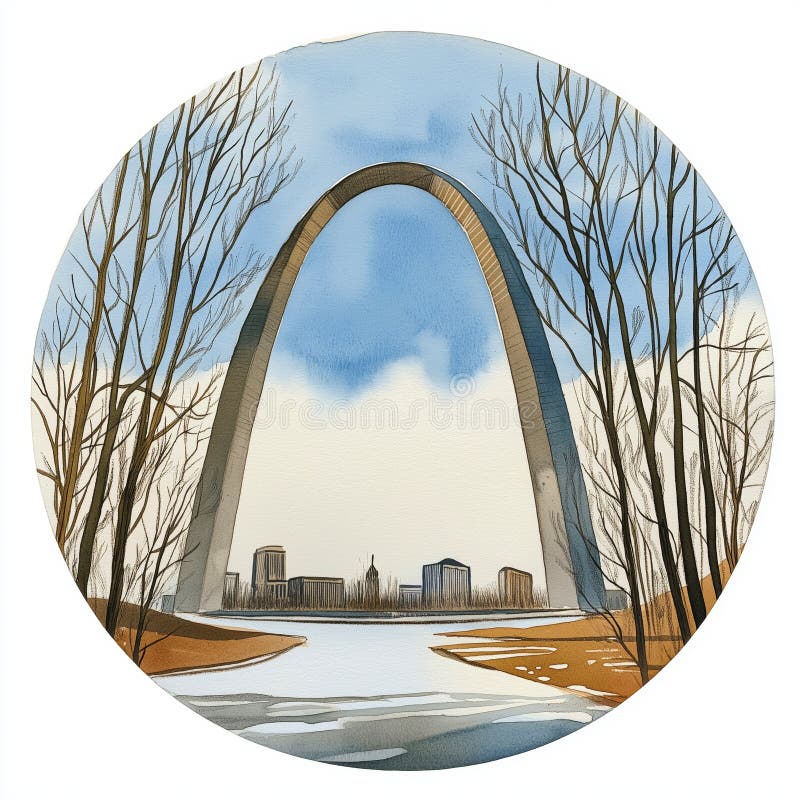 Gateway Arch. Gateway Arch Hand-drawn Comic Illustration. Vector Doodle Style Cartoon ...