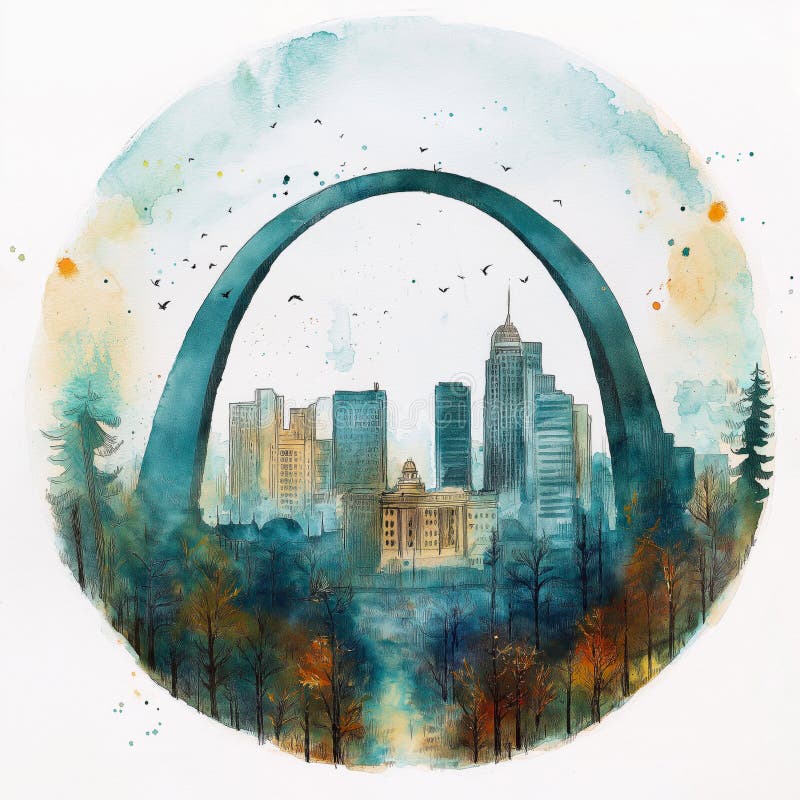 Gateway Arch. Gateway Arch Hand-drawn Comic Illustration. Vector Doodle ...