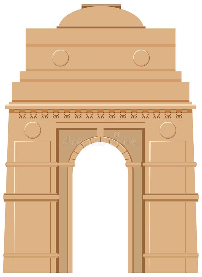 Stone Arch in Cartoon Style on White Background Stock Vector ...