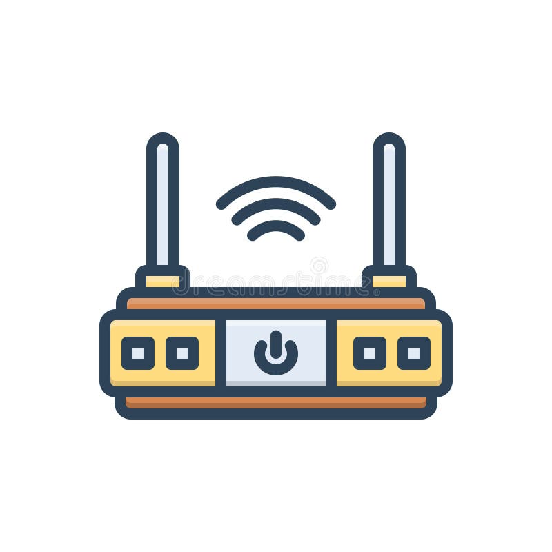 Color Illustration Icon for Gateway, Router and Antenna Stock Vector ...