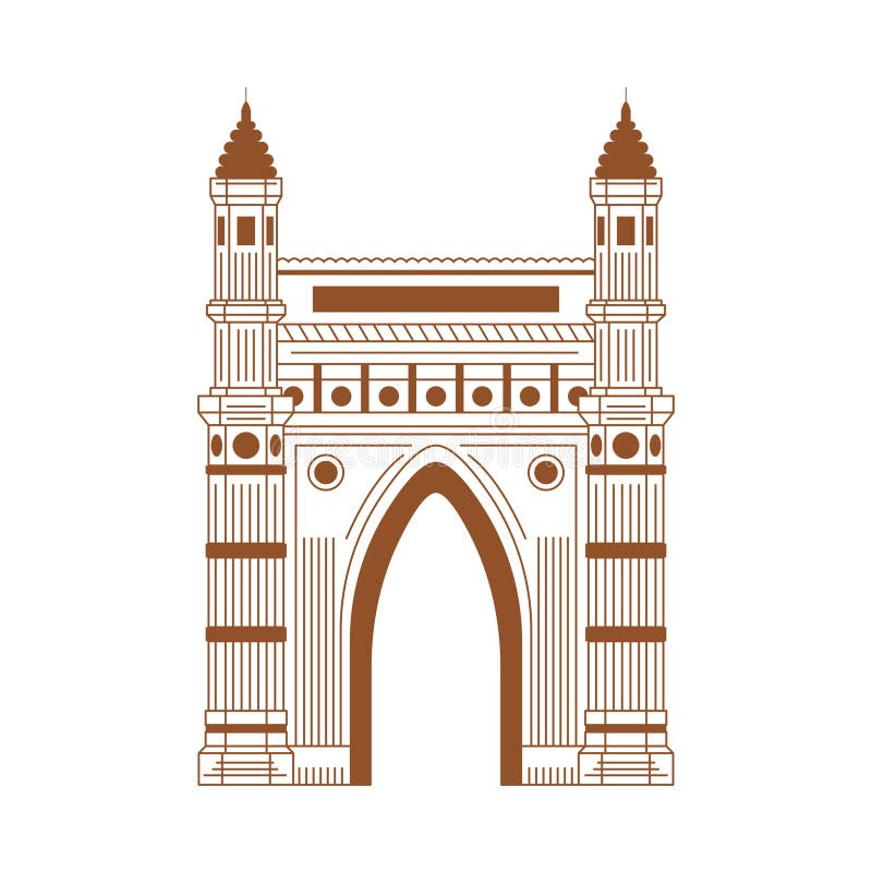 Gateway of India Construction Stock Vector - Illustration of heritage ...