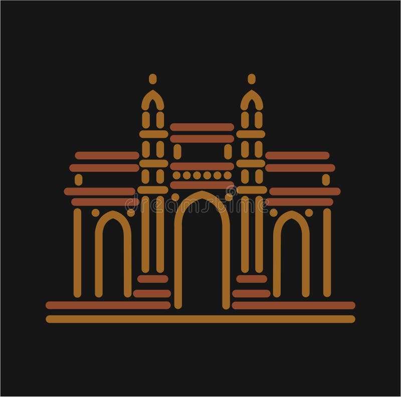 Gateway of India Vector Illustration Icon Stock Vector - Illustration ...